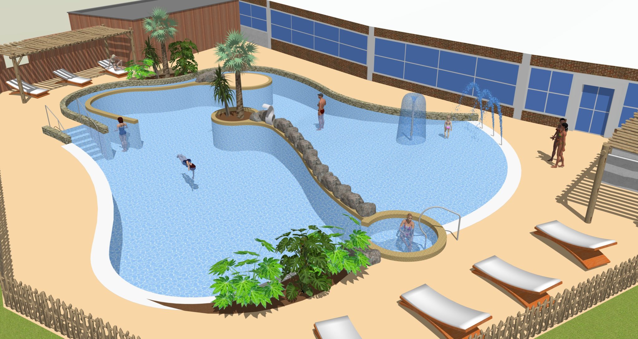 Amazing covered and warmed waterpark with slides in Normandy